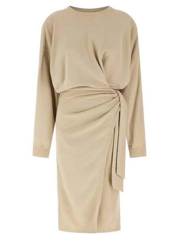 MARANT ETOILE Sandrina Cotton Jersey Midi Dress - Beige