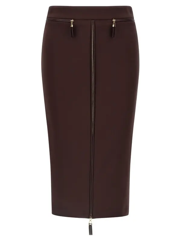 Elisabetta Franchi Zip Skirt - Bordeaux