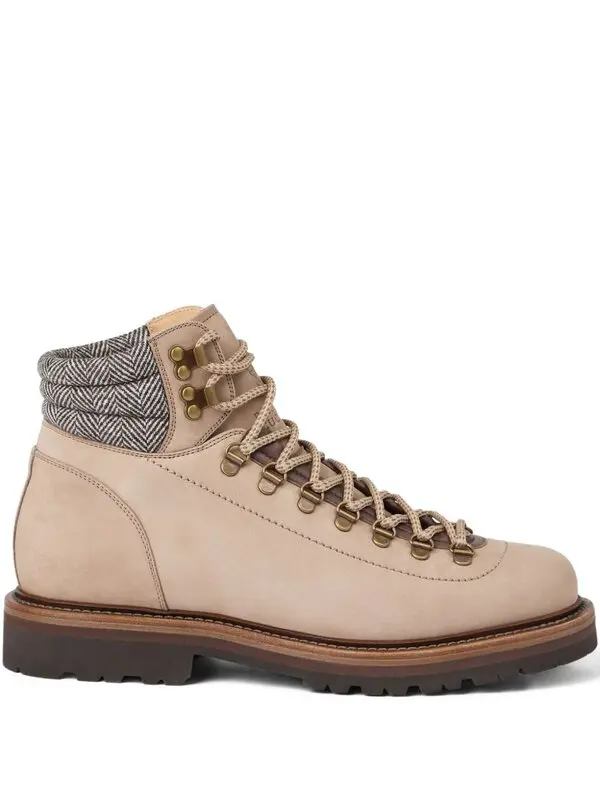 Brunello Cucinelli Leather Lace-up Boots