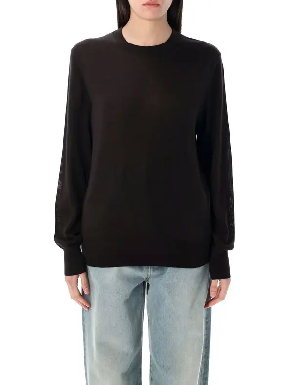 RHEA Crew Neck Merino Wool Sweater - Brown