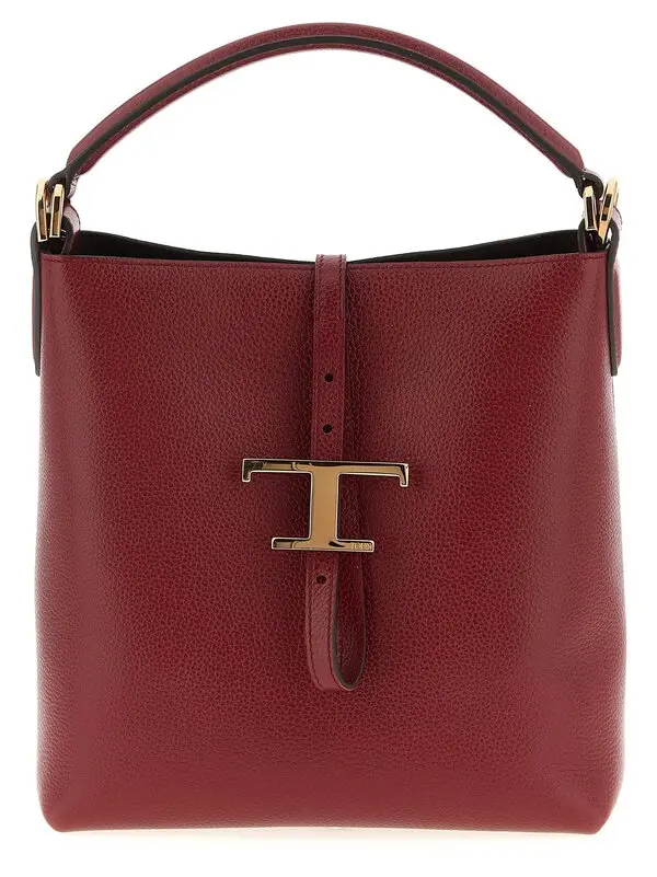 TOD'S T Timeless Mini Bucket Bag - Bordeaux