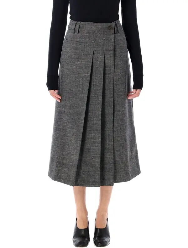 スカート soeur FW25 VARNA PLEATED MIDI SKIRT (JUP0131VARNA GRI2125W) Soeur Varna Pleated Midi Skirt - Grey | Editorialist