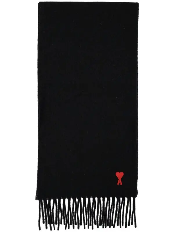 Ami De Coeur Wool Scarf - Black