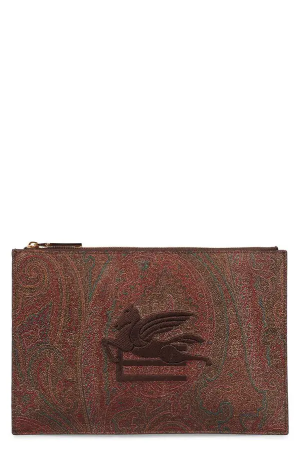 Etro Logo Print Flat Pouch - Multicolor