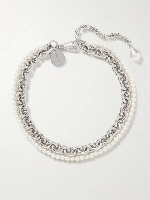 Simone Rocha Faux Pearl Necklace - Silver