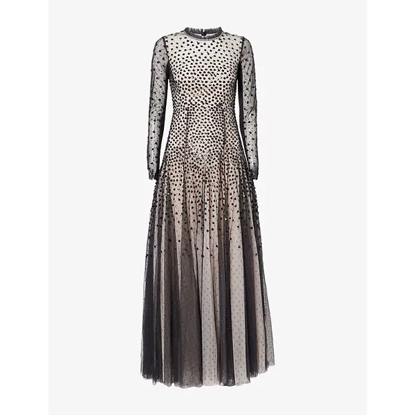 NEEDLE & THREAD Sequin-embellished Flared Maxi Dress