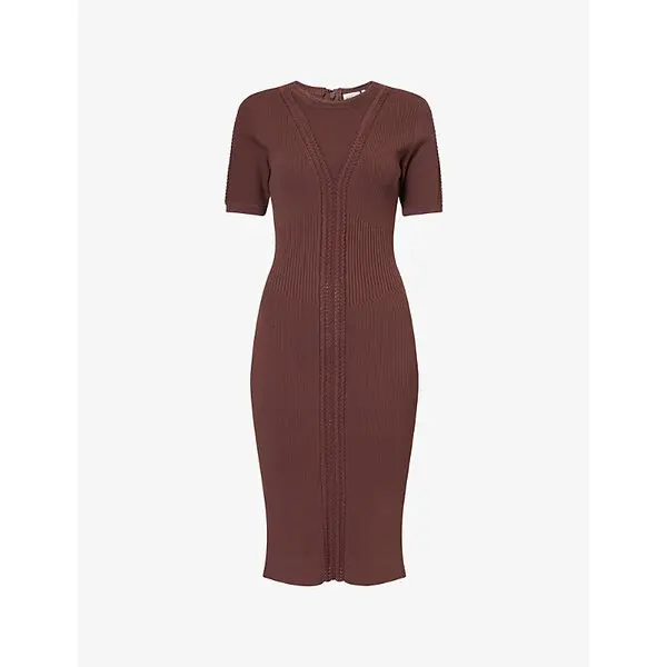 Herve Leger Stretch-knitted Midi Dress
