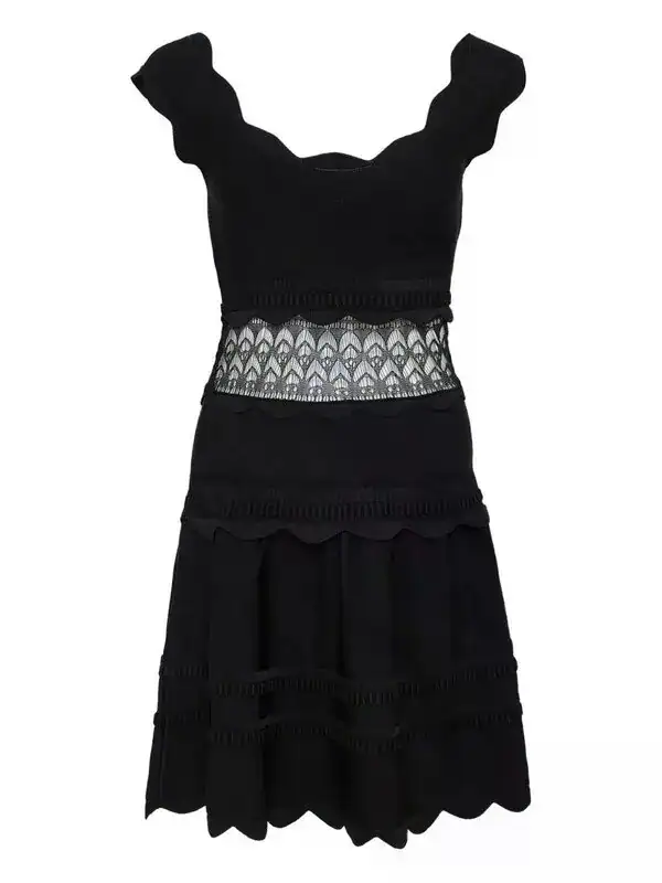 Alexis Hopper Scalloped Lace-Insert Dress - Black - 66% Off | Editorialist