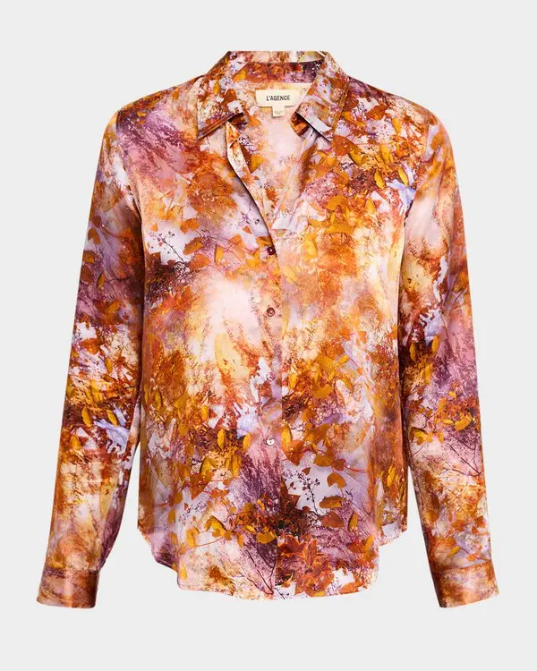 L'Agence Tyler Silk Button-front Blouse