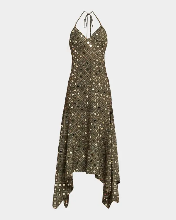 Misa Mattias Mirror Tile Midi Dress
