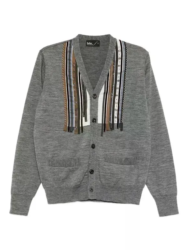 Kolor Striped Cardigan - Grey