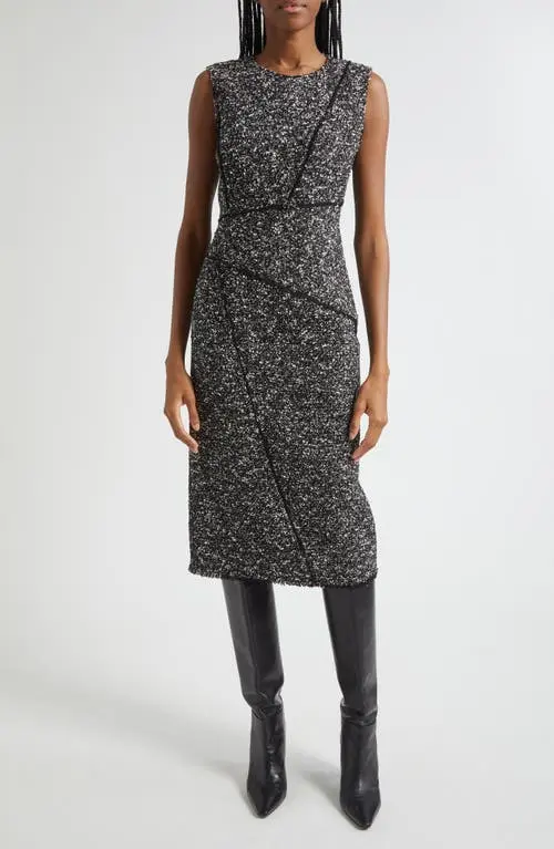Lafayette 148 New York Fringed Seam Tweed Sheath Dress