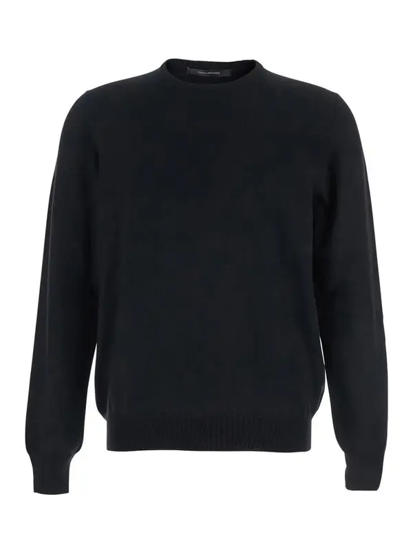 Tagliatore Wool Ribbed Sweater - Black