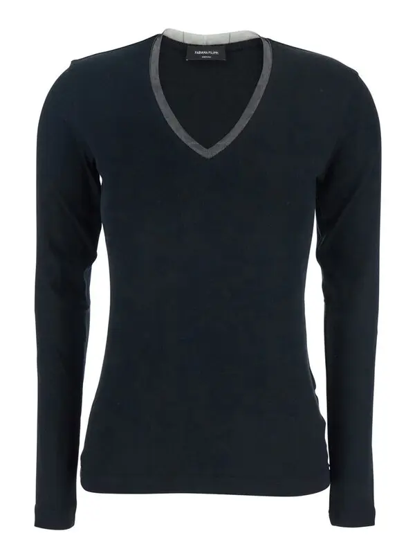Fabiana Filippi V-neck Cotton-blend Sweater