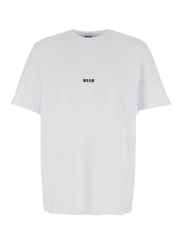 MSGM T-shirt With Lettering Logo On The Front In Cotton - White