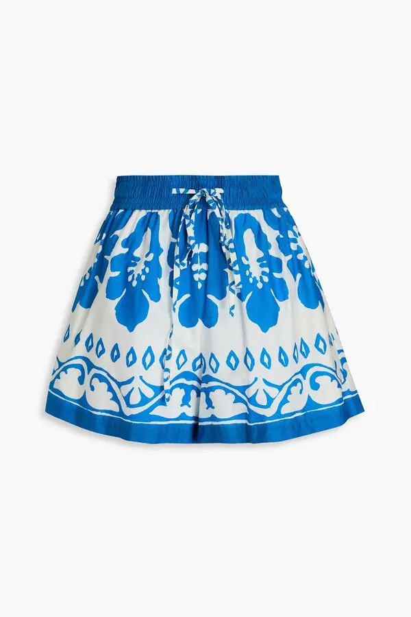 Sandro Printed Cotton High-rise Shorts