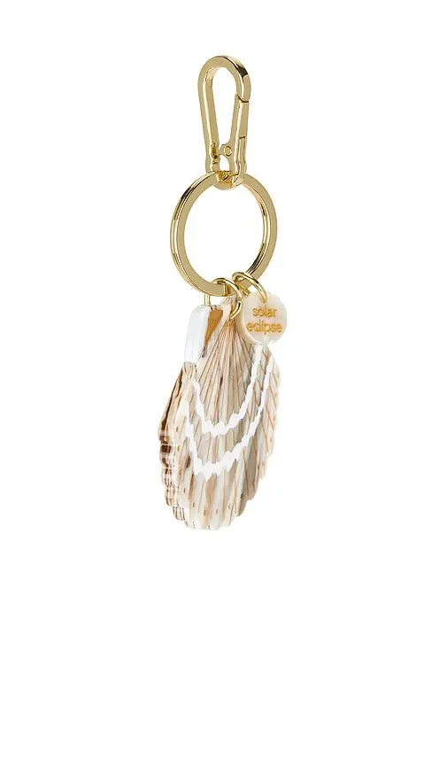 SOLAR ECLIPSE Hand-painted Bag Charm - Seashell