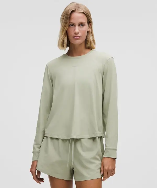 Lululemon Pace Crush Cross-back Graphic Long-sleeve Shirt - Fog Green