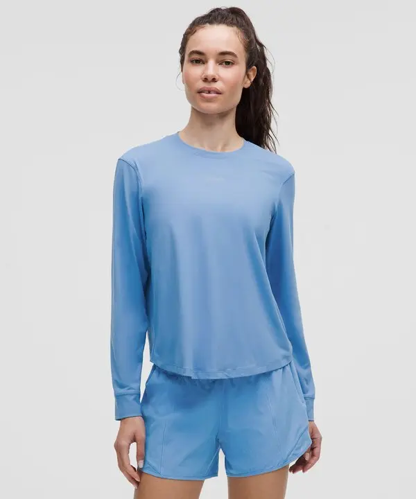 Lululemon Pace Crush Cross-back Graphic Long-sleeve Shirt - Pool Party