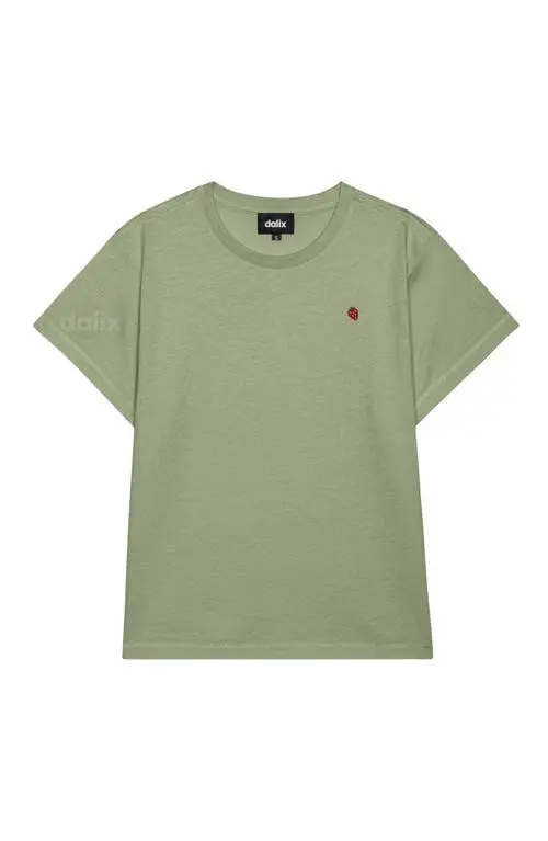 DALIX Lil Strawberry High Waisted Tee - Artichoke
