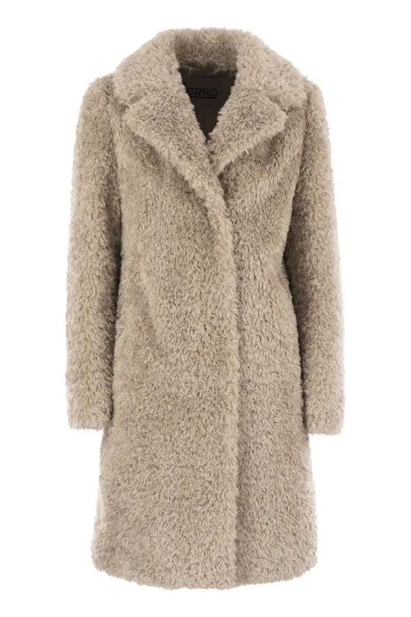 Herno Faux Fur Coat - Beige