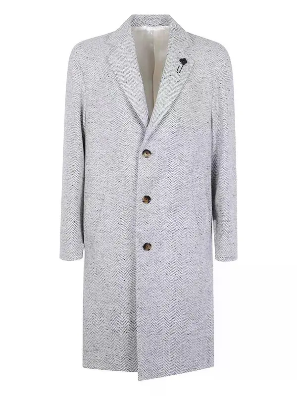 LARDINI Herringbone Wool Coat