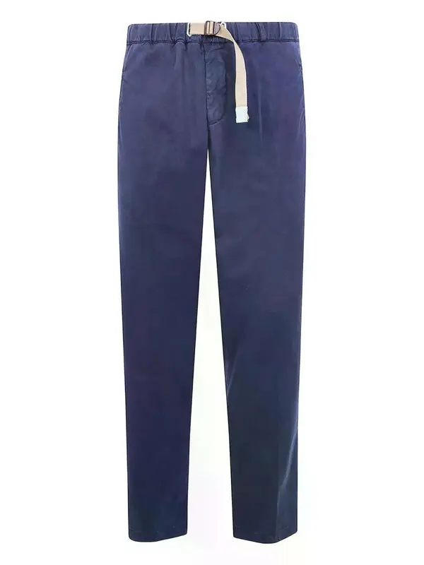 WHITE SAND Drawstring-buckle Welt-pocket Trousers