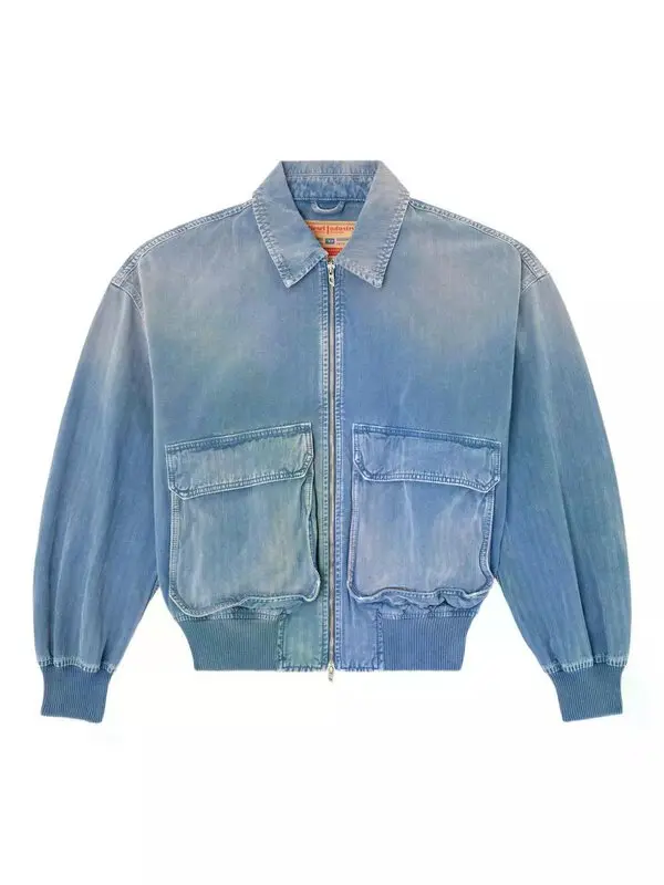 Diesel D-kurz Zip-front Denim Jacket