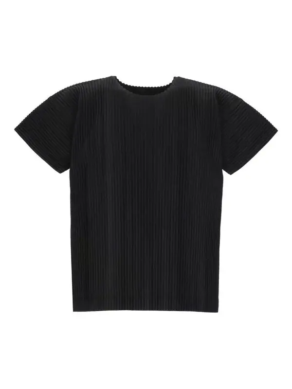 Issey Miyake Pleated Short-sleeved T-shirt - Black