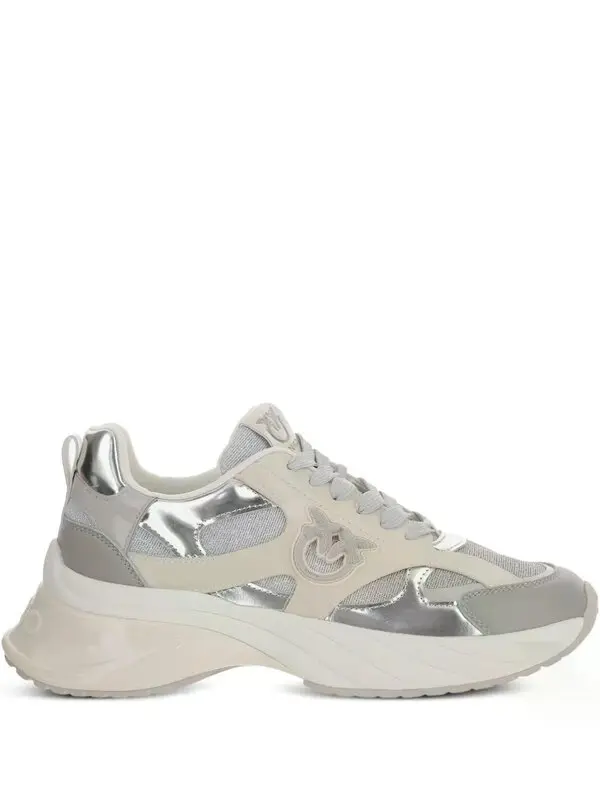 Pinko Ariel Mirror-finish Sneakers - Grey