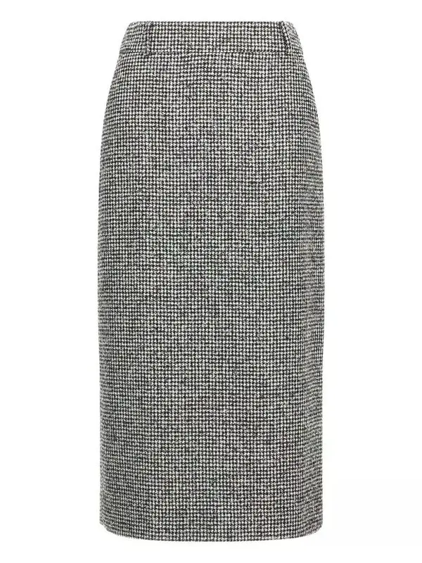 Ermanno Scervino Houndstooth-pattern Midi Skirt - White