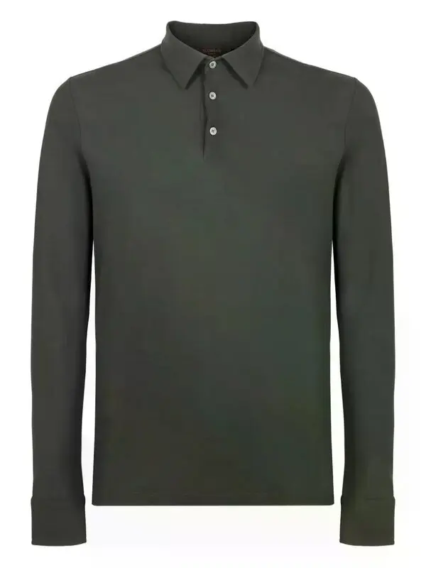 SLOWEAR Long-sleeve Buttoned-cuff Polo Shirt - Grey