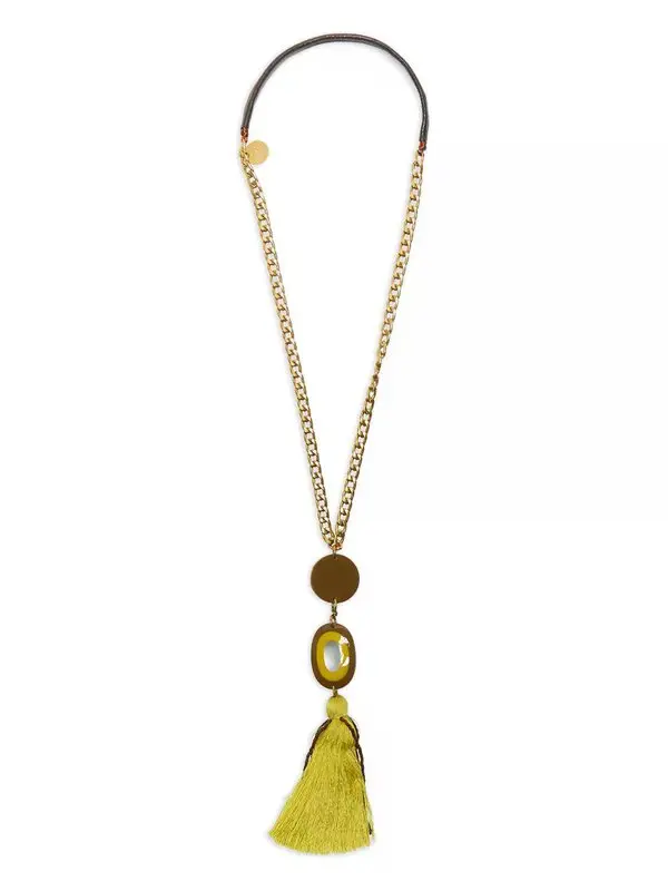 Malìparmi Chain Tassel-pendant Necklace - Yellow