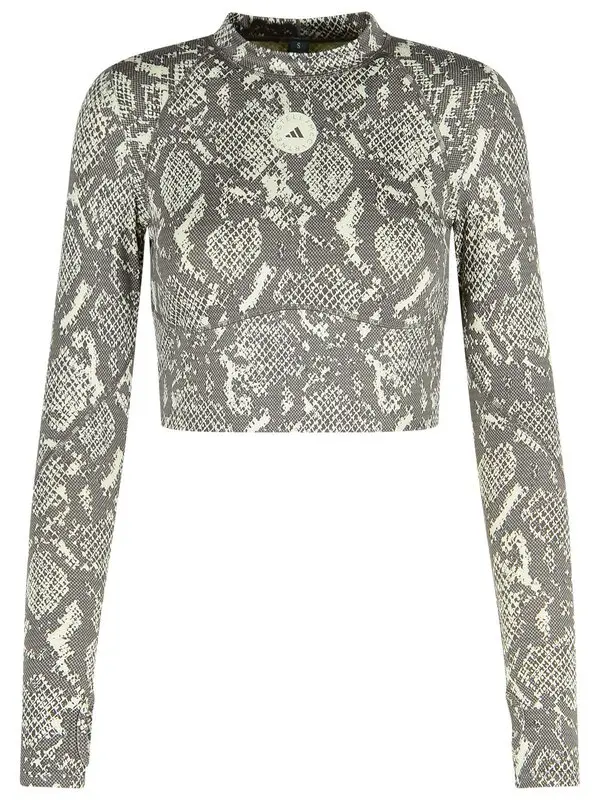 Adidas By Stella McCartney Polyester-blend Sweater With Snake Print