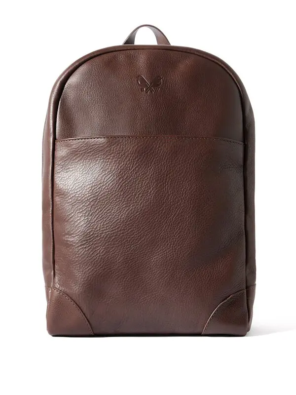 Bennett Winch Logo-debossed Full-grain Leather Backpack - Brown