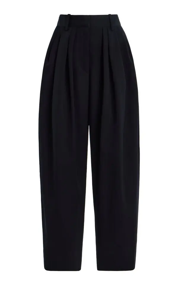 Isabel Marant Janice Pleated Wool Trousers - Black