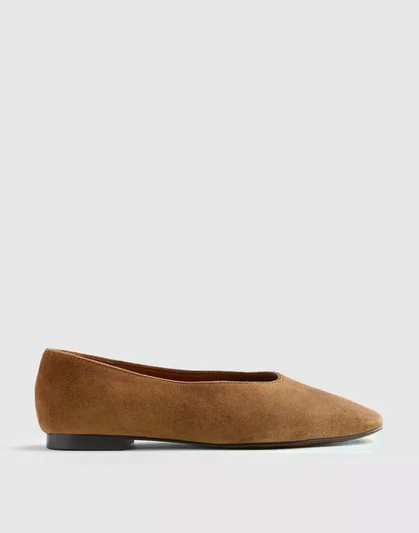 Madewell The Mylie Suede Ballet Flats - Dried Acorn