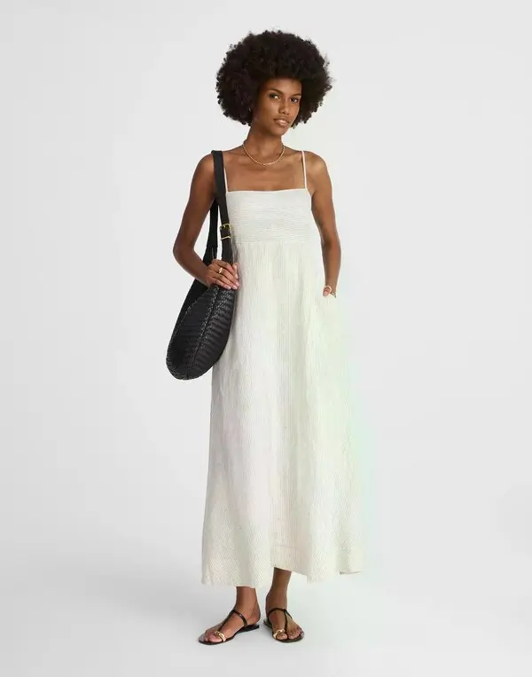 Madewell Striped Empire-waist Midi Dress