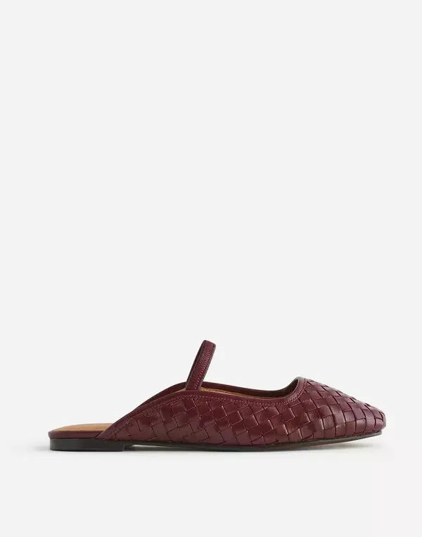 Madewell The Greta Woven Leather Ballet Flat Mules