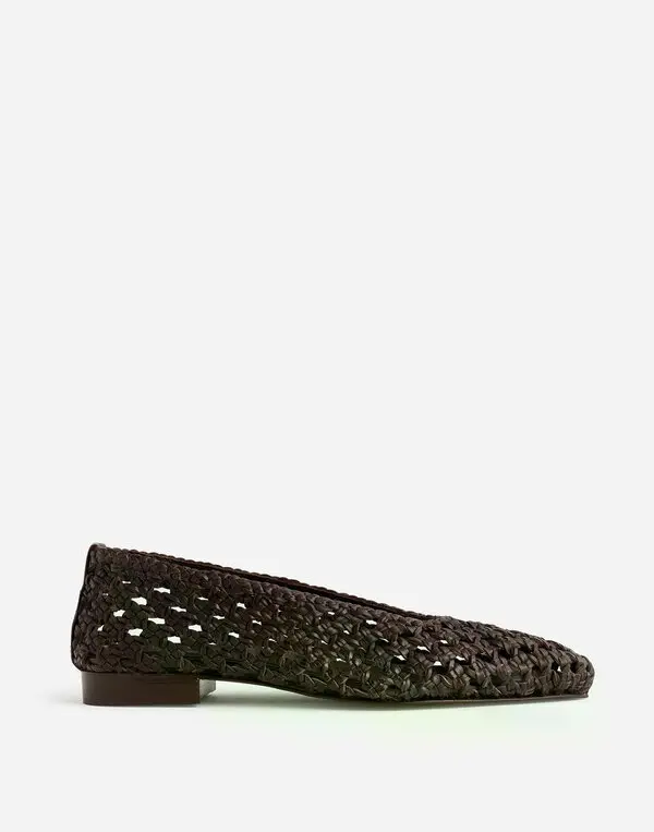 Madewell The Ruth Woven Leather Ballet Flats