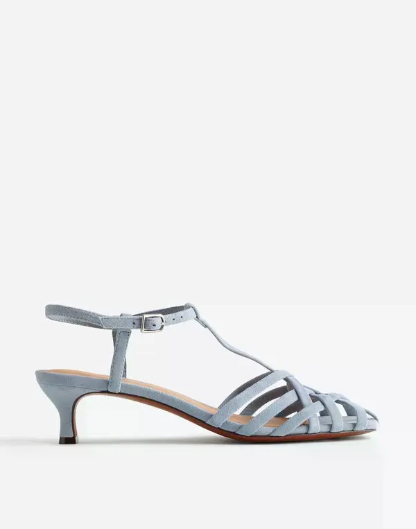 Madewell Milano Mid-heel Suede Sandals - Terrace Blue