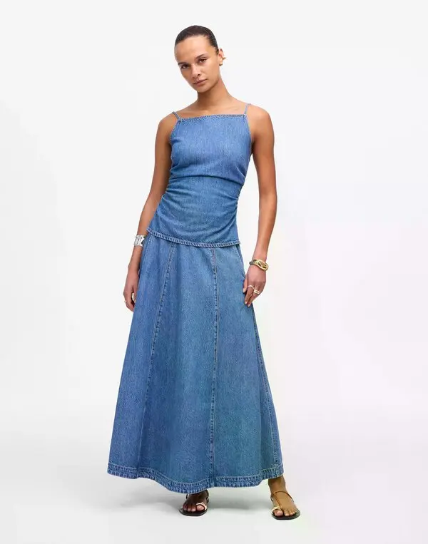 Madewell Airy Denim Midi Skirt