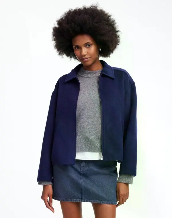 Madewell Double-faced Rounded-sleeve Jacket - True Midnight