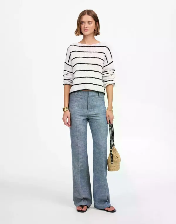 Madewell Straight-flare Cotton-blend Trouser Pants