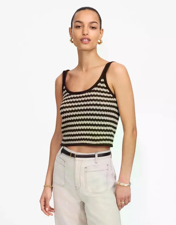 Madewell Crochet Stripe Sweater Tank