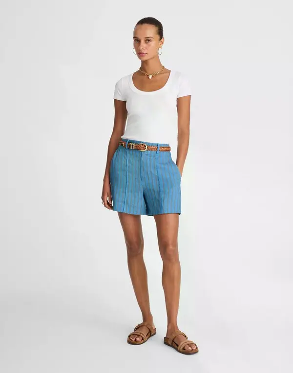 Madewell Striped Pintuck Shorts