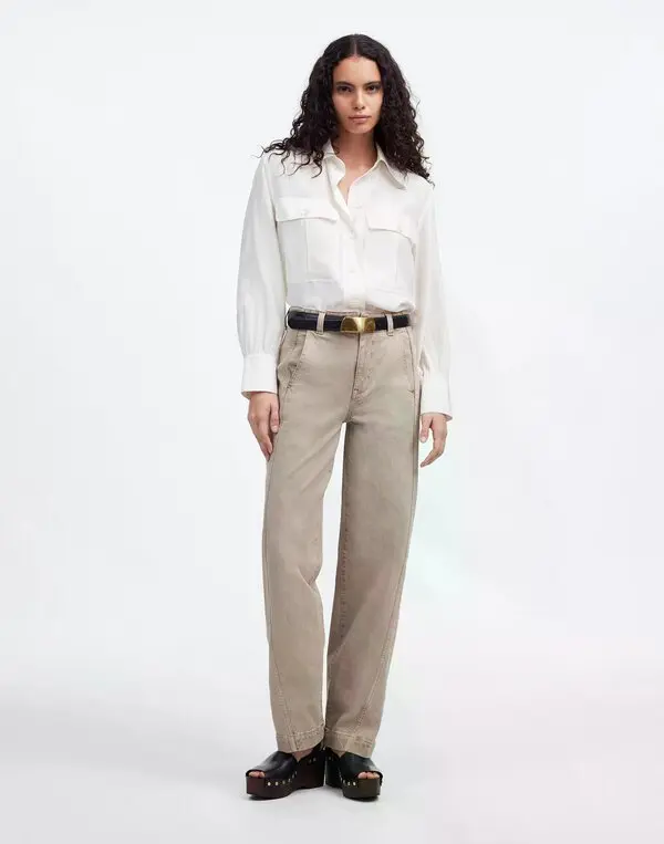 Madewell Tapered Denim Trousers In Garment Dye
