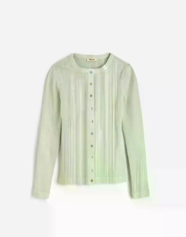 Madewell Garment-dyed Ribbed Cardigan Tee - Iced Mint
