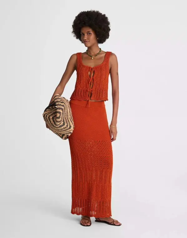 Madewell Pointelle-stitch Cotton Maxi Skirt