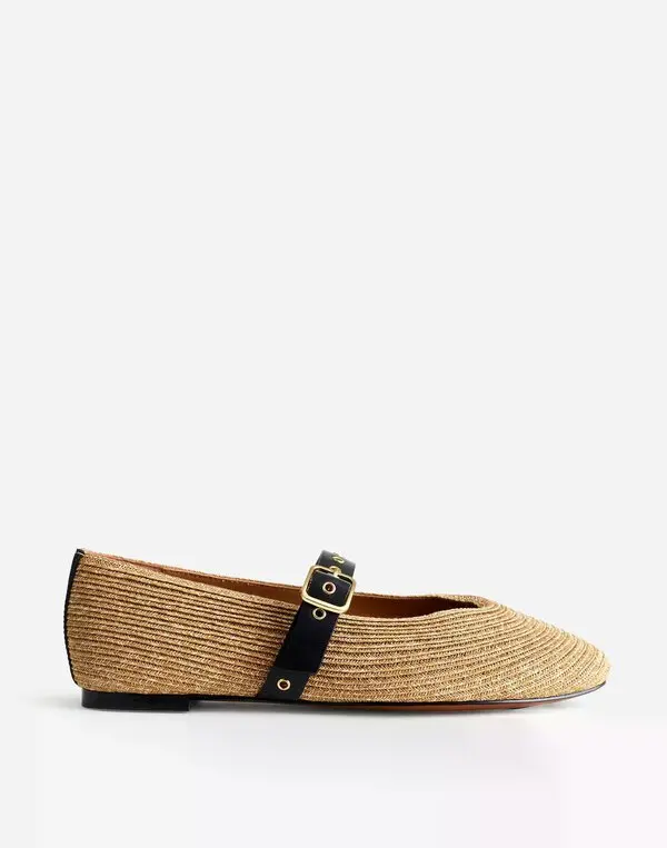 Madewell The Remy Mary Jane Flat In Straw
